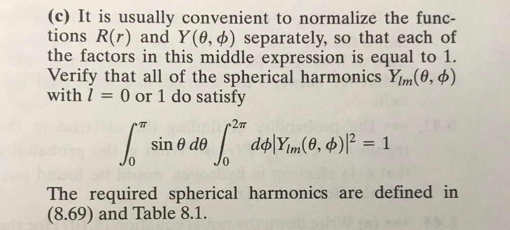 The normalization condition for three dimensional | Chegg.com
