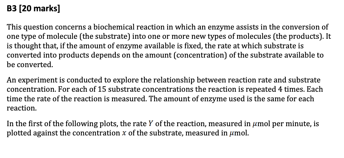Solved B3 [20 marks] This question concerns a biochemical | Chegg.com