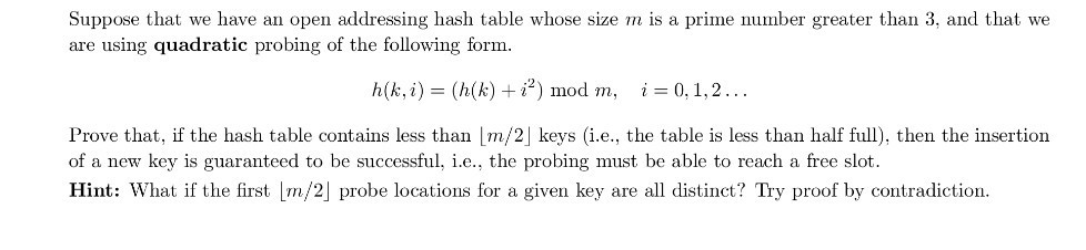 Solved Suppose that we have an open addressing hash table | Chegg.com