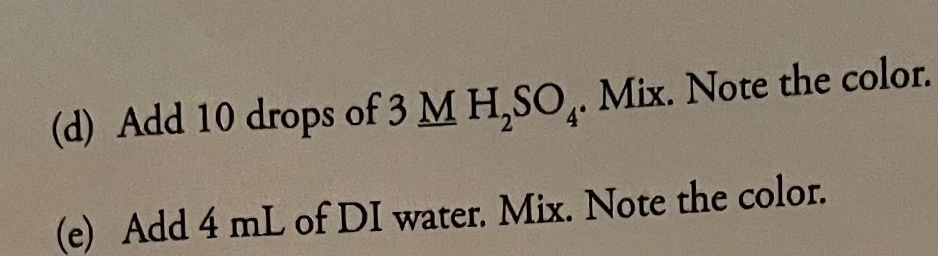Solved PART 2: Chromate-Dichromate Equilibrium Color changes | Chegg.com