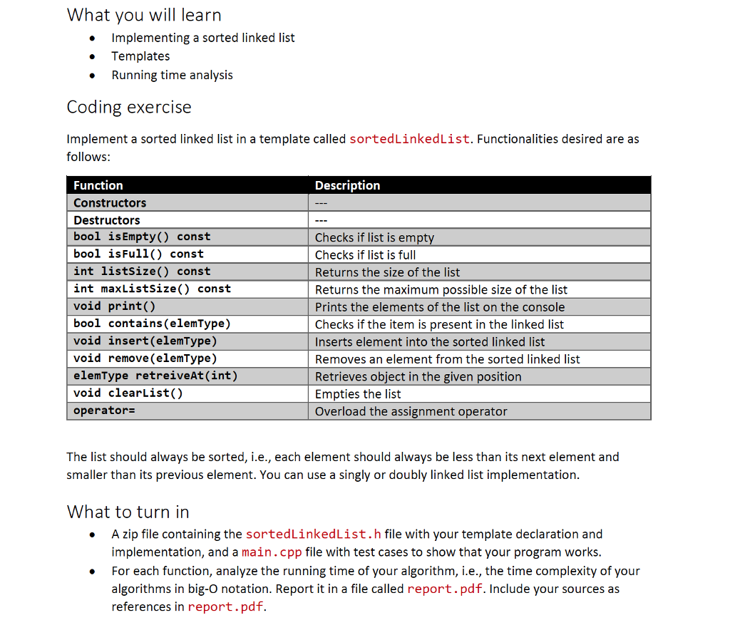 Solved In C Solve It Using Templates Use