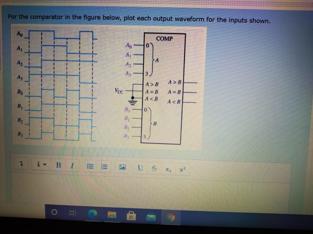 Solved For the comparator in the figure below, plot each | Chegg.com