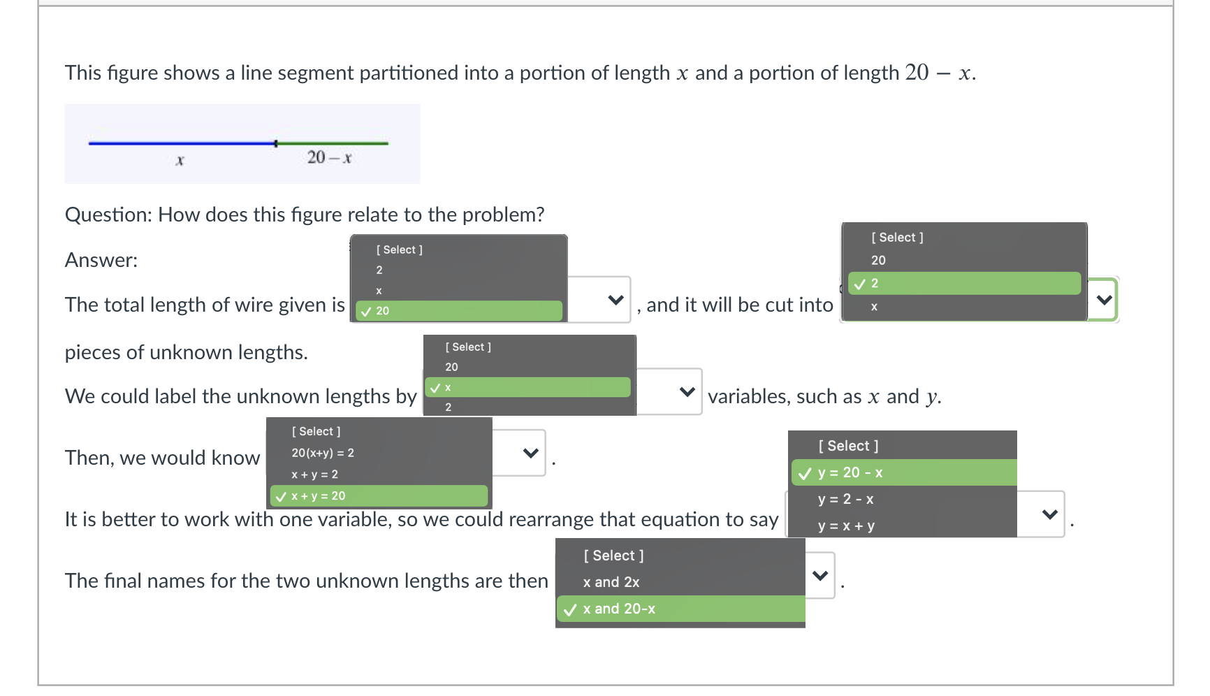 Solved This figure shows a line segment partitioned into a | Chegg.com