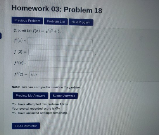 Solved Homework 03: Problem 18 Previous Problem Problem List | Chegg.com