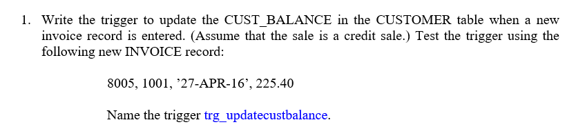 Solved Table name: CUSTOMER CUST_NUM CUST_LNAME CUST_FNAME | Chegg.com