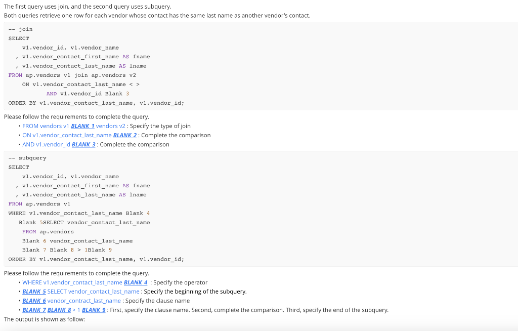 Solved The first query uses join, and the second query uses | Chegg.com