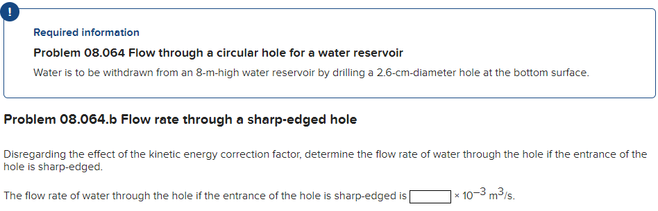 Solved Required information Problem 08.064 Flow through a | Chegg.com