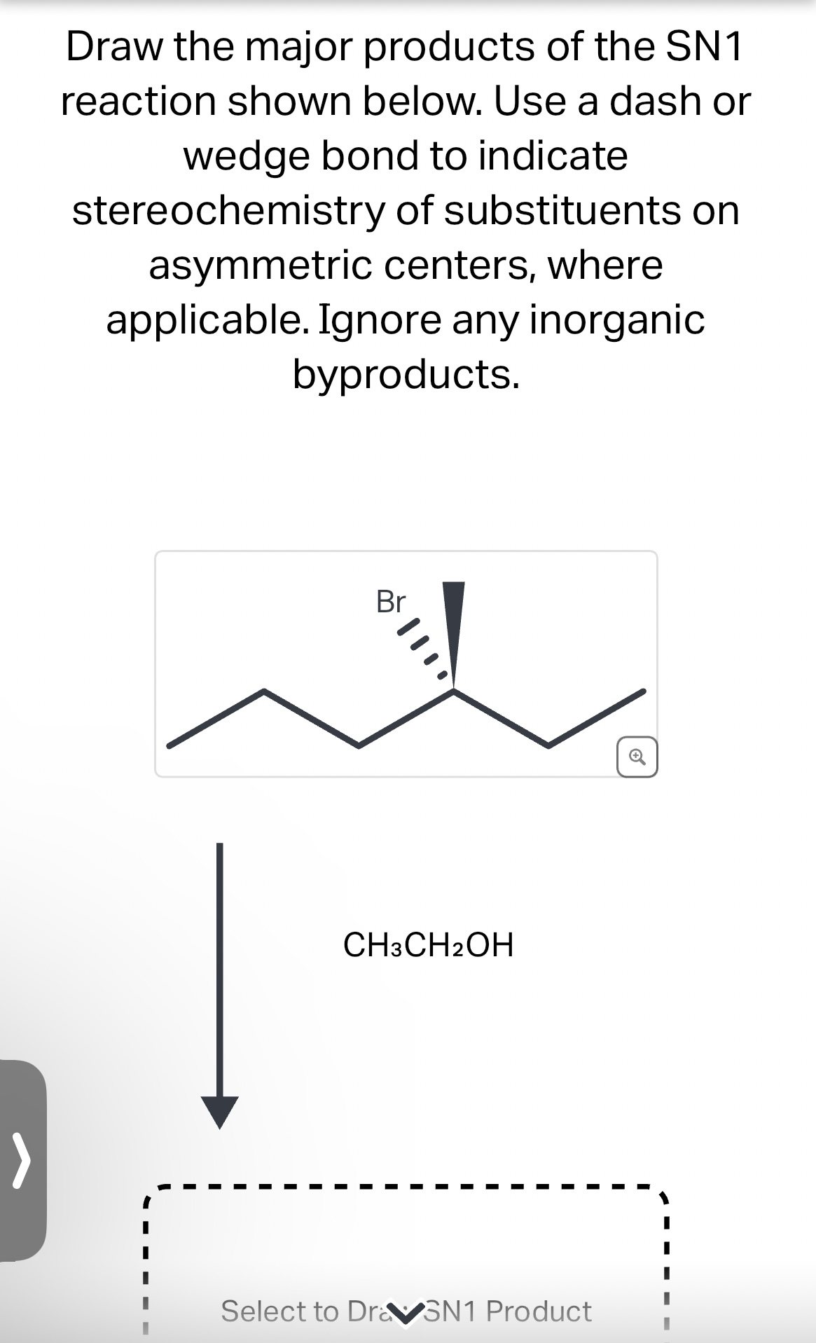 Solved Draw the major products of the SN1 reaction shown | Chegg.com