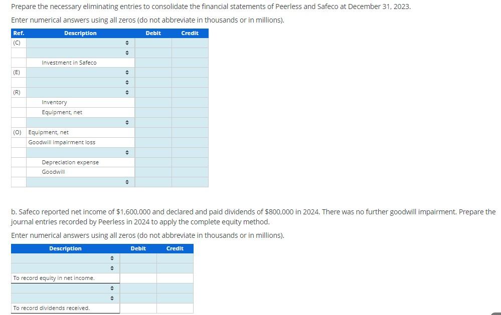 Solved Eliminating Entries After First and Second Years | Chegg.com