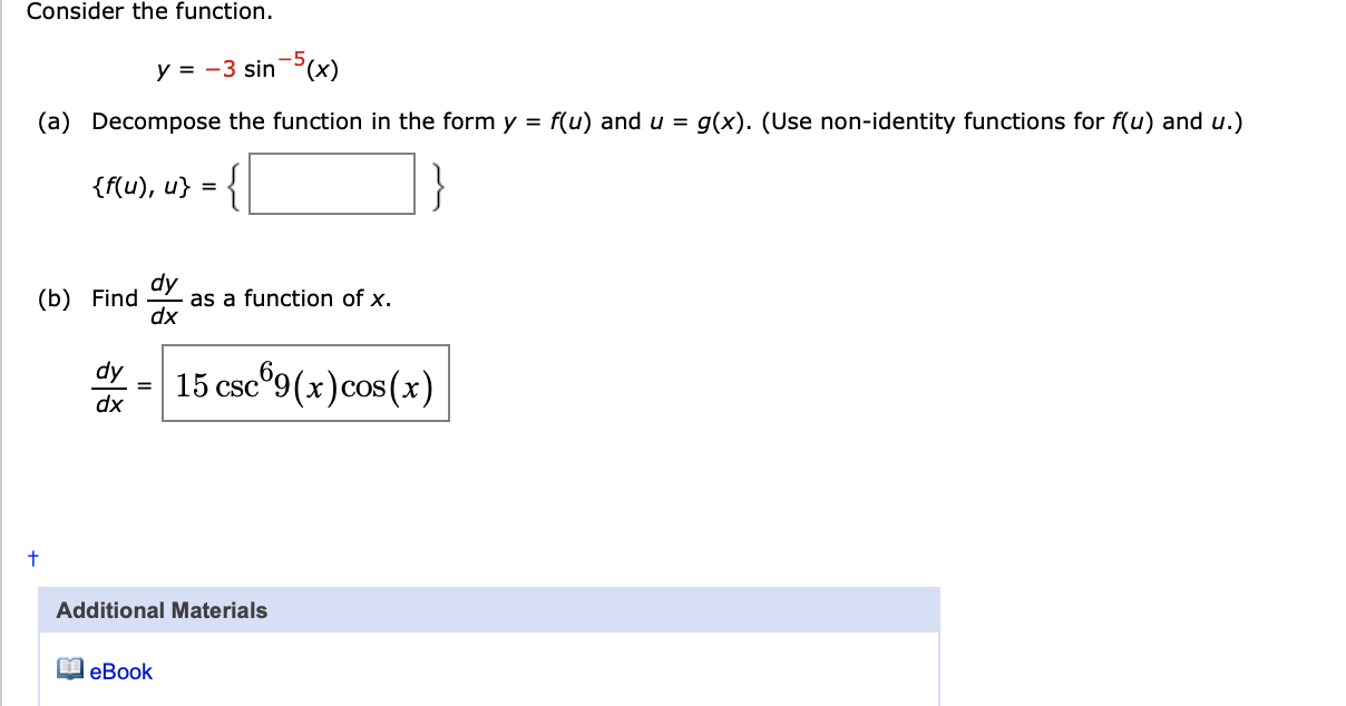 Solved Consider the function. y =(3x2 + 1)3 (a) Decompose | Chegg.com