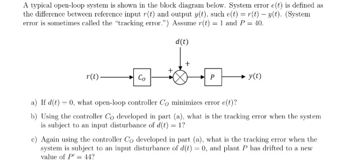 Solved A typical open-loop system is shown in the block | Chegg.com