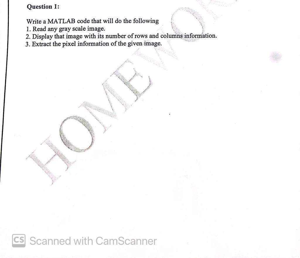 Solved Write a MATLAB code that will do the following 1. | Chegg.com