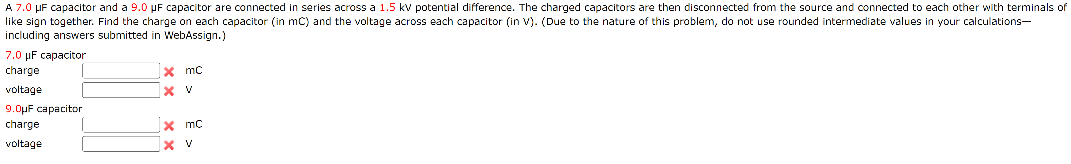 Solved including answers submitted in WebAssign.) 7.0μF | Chegg.com