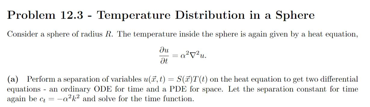 Solved Problem 12.3 - Temperature Distribution in a Sphere | Chegg.com
