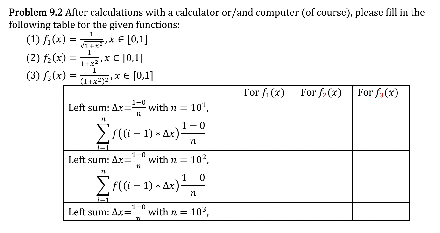 Solved 1 = 1 Problem 9.2 After calculations with a | Chegg.com