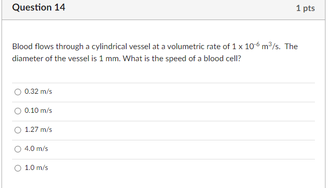 Solved Blood flows through a cylindrical vessel at a | Chegg.com