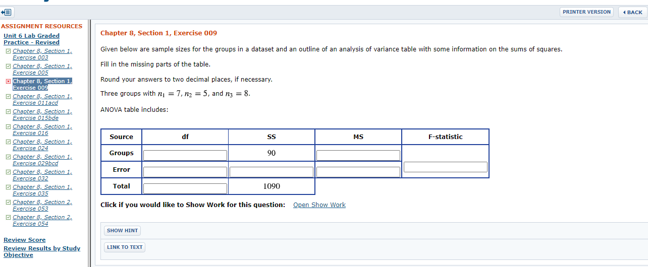 Solved: PRINTER VERSION A BACK Chapter 8, Section 1, Exerc... | Chegg.com