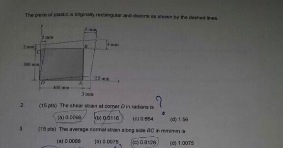 Solved The piece of plastic is originally rectangular and | Chegg.com