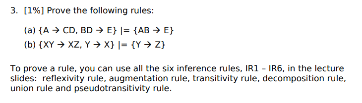 Solved 3. [1\%] Prove the following rules: (a) | Chegg.com