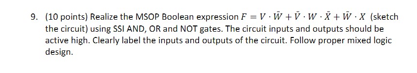 Solved (10 points) Realize the MSOP Boolean expression | Chegg.com