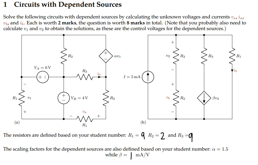 Solved Solve the following circuits with dependent sources | Chegg.com