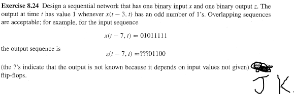 Exercise 8.24 Design a sequential network that has | Chegg.com