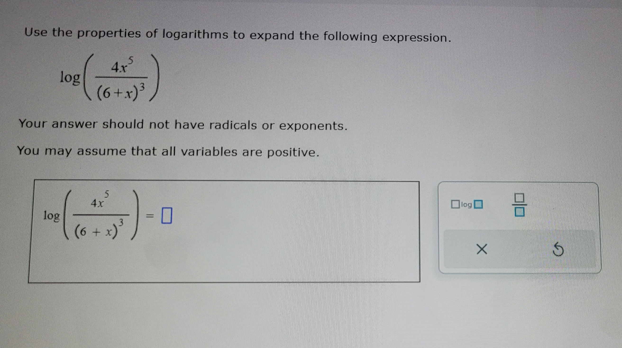 Solved Use the properties of logarithms to expand the | Chegg.com