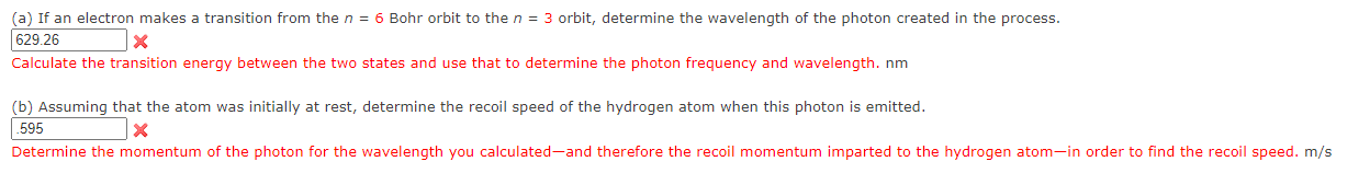 Solved A If An Electron Makes A Transition From The N 6