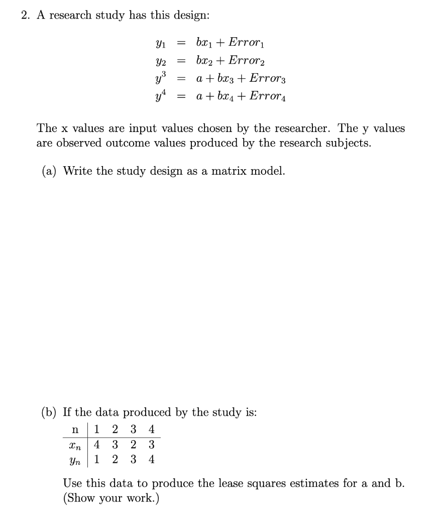 Solved The superscripts on the 3rd and 4th y's in problem 2 | Chegg.com