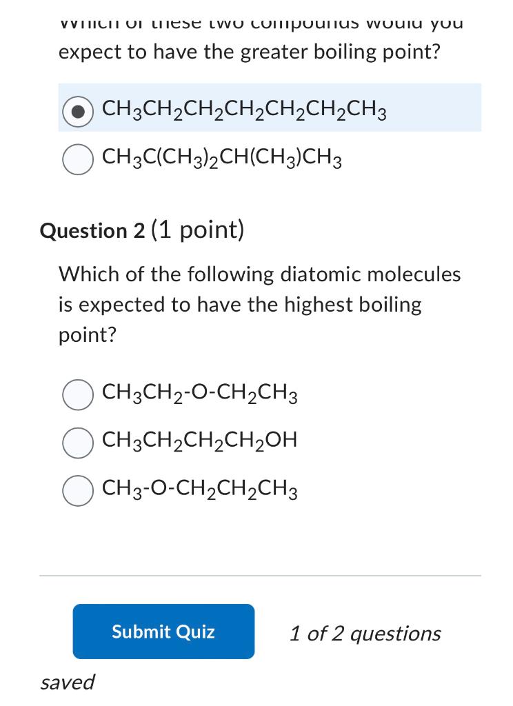 Solved expect to have the greater boiling point? | Chegg.com