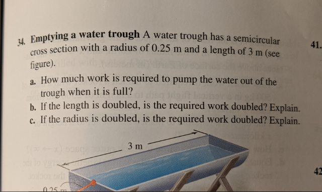 Solved 34. Emptying a water trough A water trough has a | Chegg.com