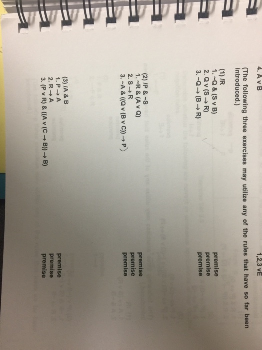 Solved A v B 1, 2, 3 v E (The following three exercises | Chegg.com