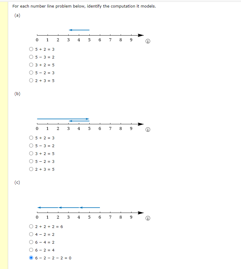 Solved For each number line problem below, identify the | Chegg.com