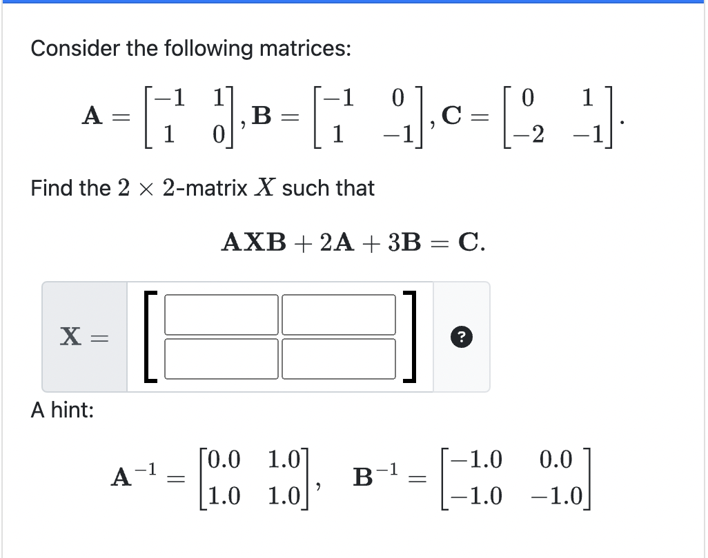 Solved Consider the following matrices: | Chegg.com