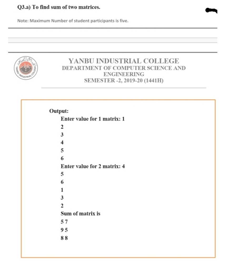Solved Write An Algorithm C Program And Display The Output