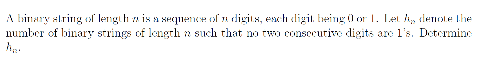 Solved A binary string of length n is a sequence of n | Chegg.com