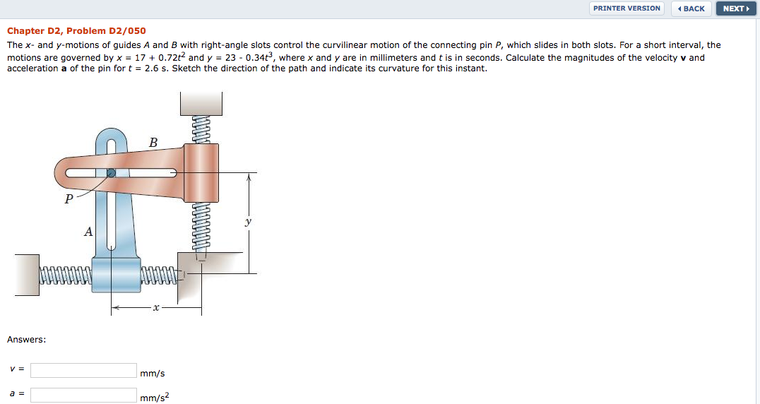 Solved PRINTER VERSION BACK NEXT Chapter D2, Problem D2/050 | Chegg.com