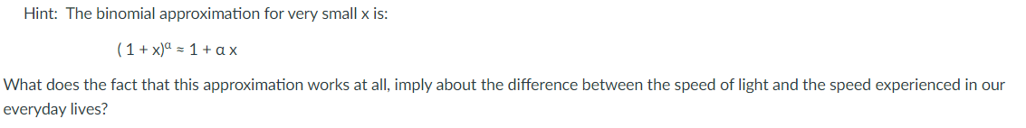 Hint: The binomial approximation for very small x is: | Chegg.com
