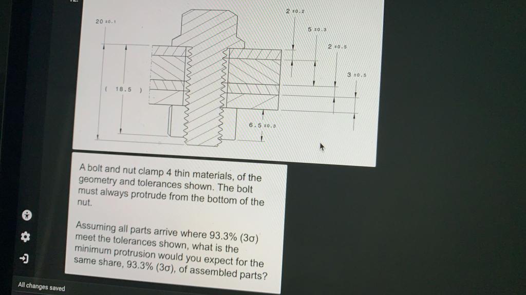 Solved A bolt and nut clamp 4 thin materials, of the | Chegg.com