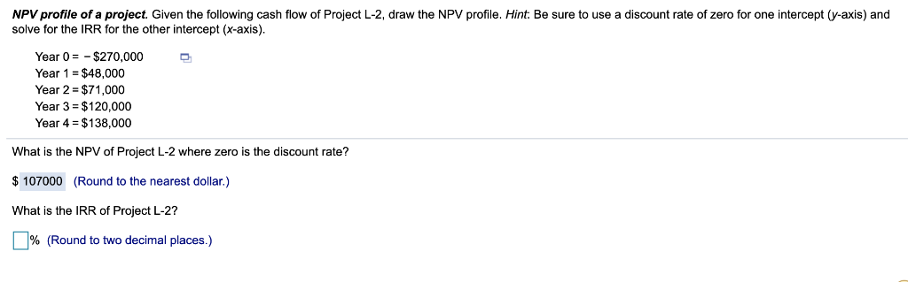 Solved what is the IRR? graph of the NPV profile must cross | Chegg.com