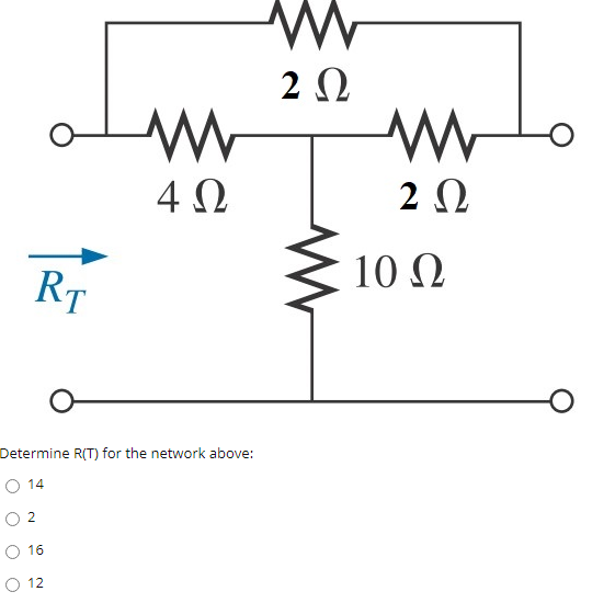 Solved 2 Ω 4 Ω 2 Ω Λ 10Ω R, Determine R(T) for the network | Chegg.com