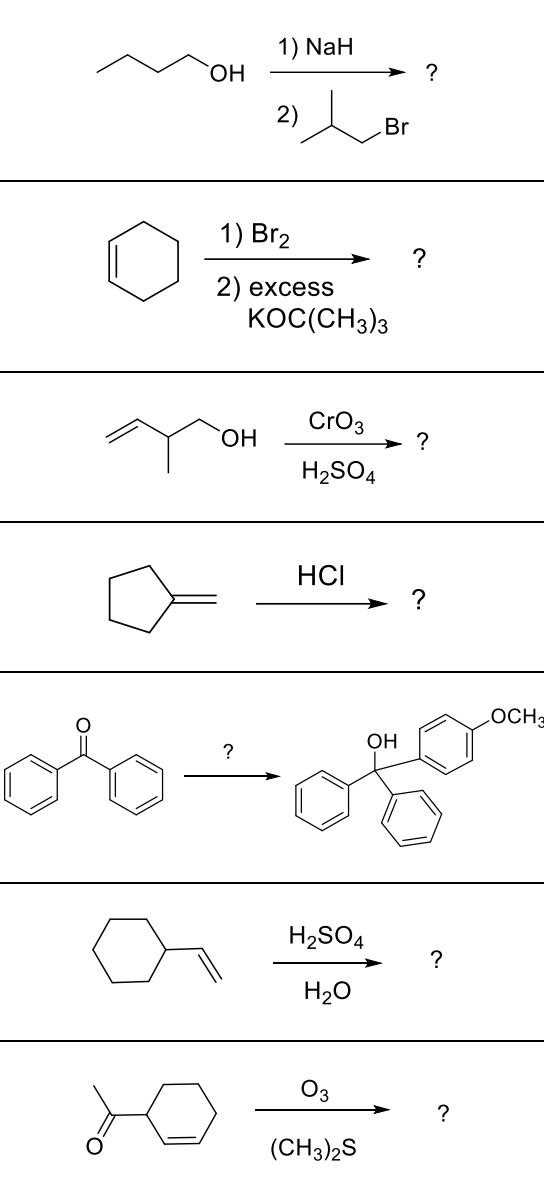 Solved 1) NaH OH ? 2) Br 1) Br2 ? 2) excess KOC(CH3)3 Croz | Chegg.com