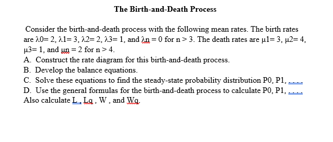 Solved The Birth-and-Death Process Consider the | Chegg.com