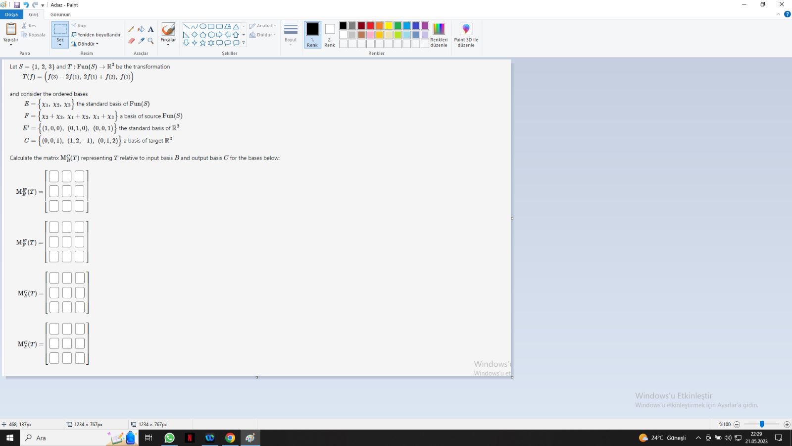 Solved T(f)=(f(3)−2f(1),2f(1)+f(2),f(1)) and consider the | Chegg.com
