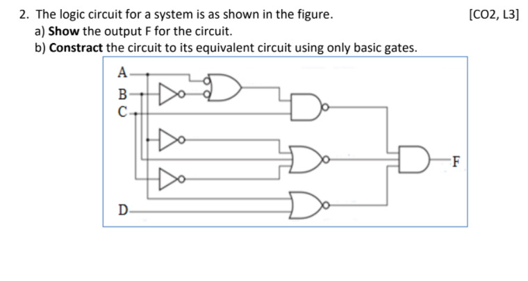 Solved [CO2, L3] 2. The logic circuit for a system is as | Chegg.com
