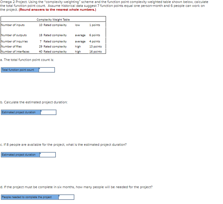 Solved Complexity Welghting Average High Low TABLE 5.2 | Chegg.com