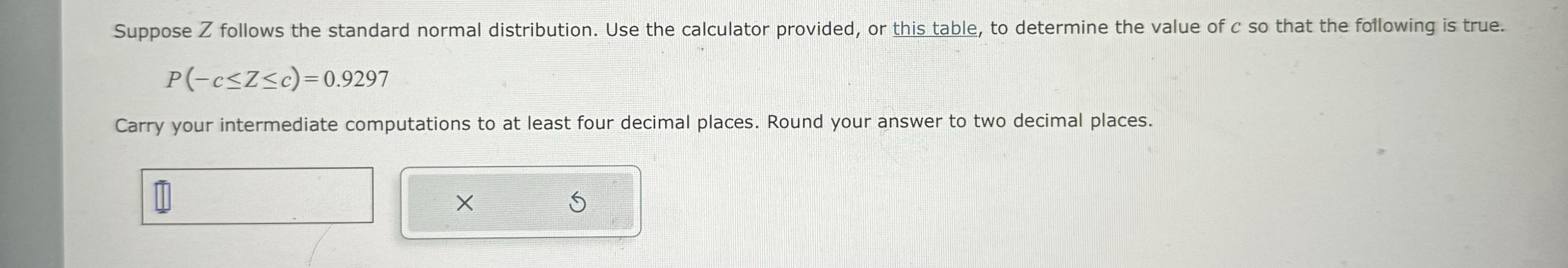 Solved Suppose Z follows the standard normal distribution. | Chegg.com