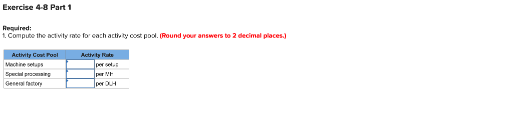 Solved Required information Exercise 4-8 Computing ABC | Chegg.com