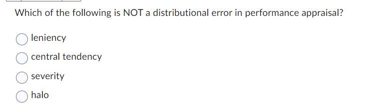Solved Which of the following is NOT a distributional error | Chegg.com