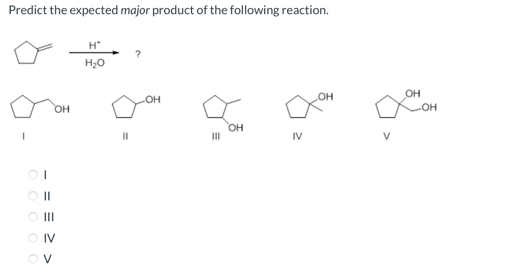 Solved Predict the expected major product of the following | Chegg.com